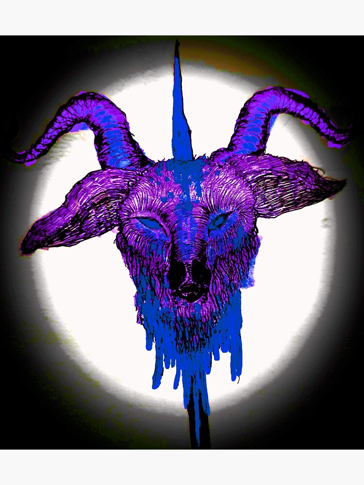 "Purple occult beheaded goat." Sticker for Sale by Attitudesxx | Redbubble
