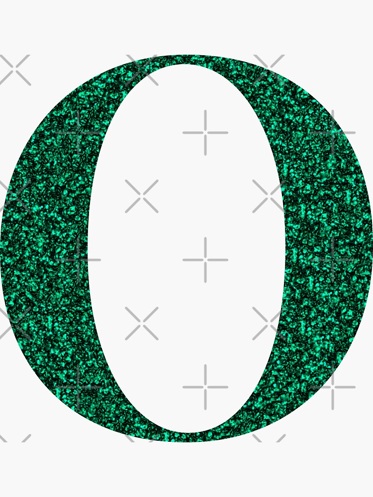 Pegatina «Letra O Alfabeto de efecto brillo verde oscuro esmeralda» de ...