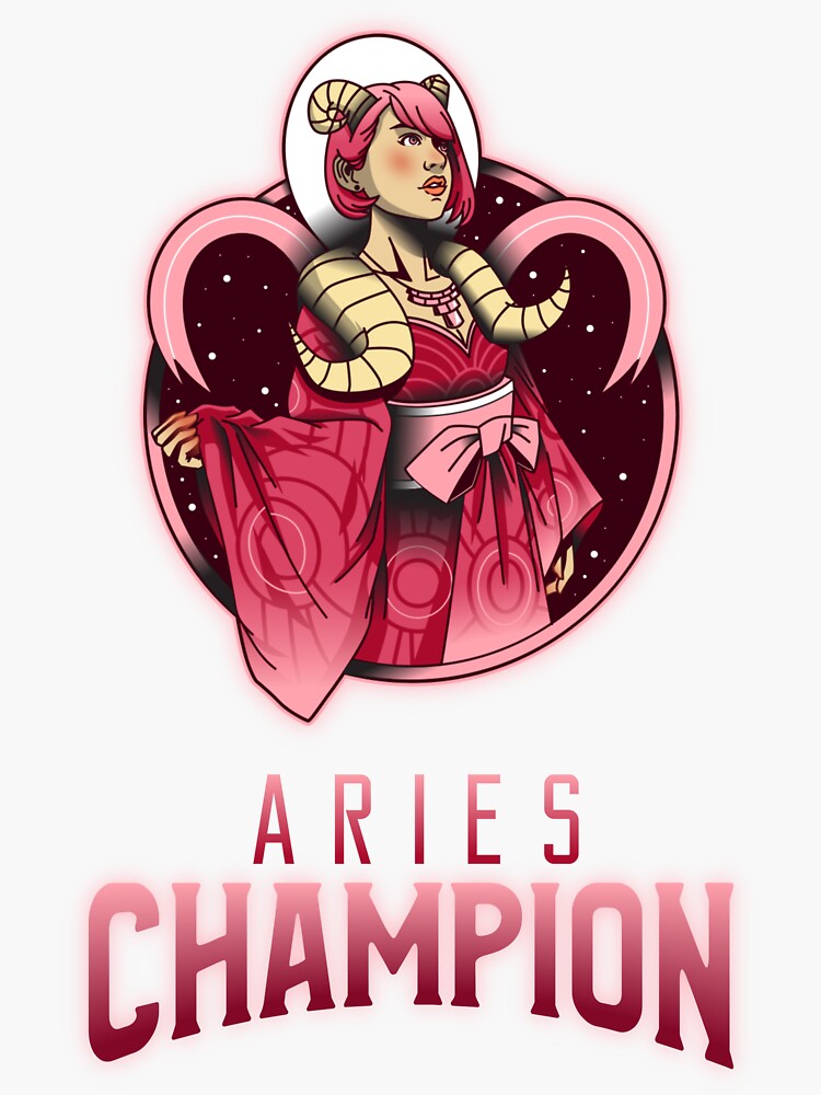 "Aries Champion Zodiac Sign" Sticker for Sale by vikh0108 | Redbubble