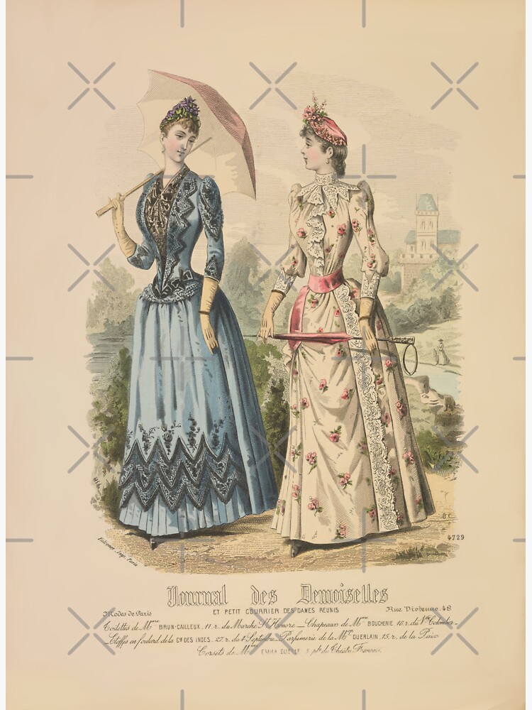 "1882 French fashion plate - Two victorian ladies having a walk in the ...