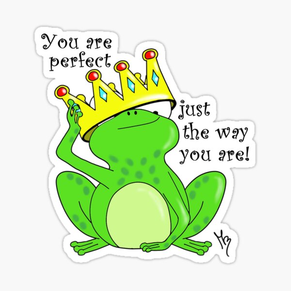 "Cartoon funny frog prince and inspiring quote" Sticker for Sale by ...