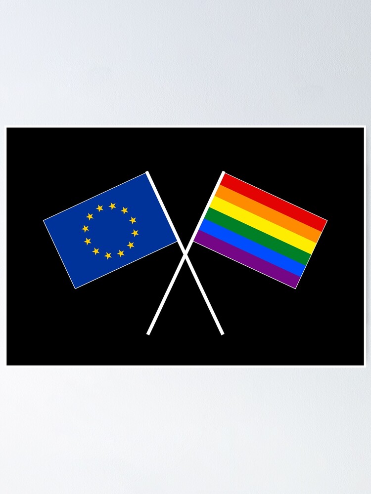 "Europe EU rainbow flag - crossed flag flag" Poster for Sale by ...
