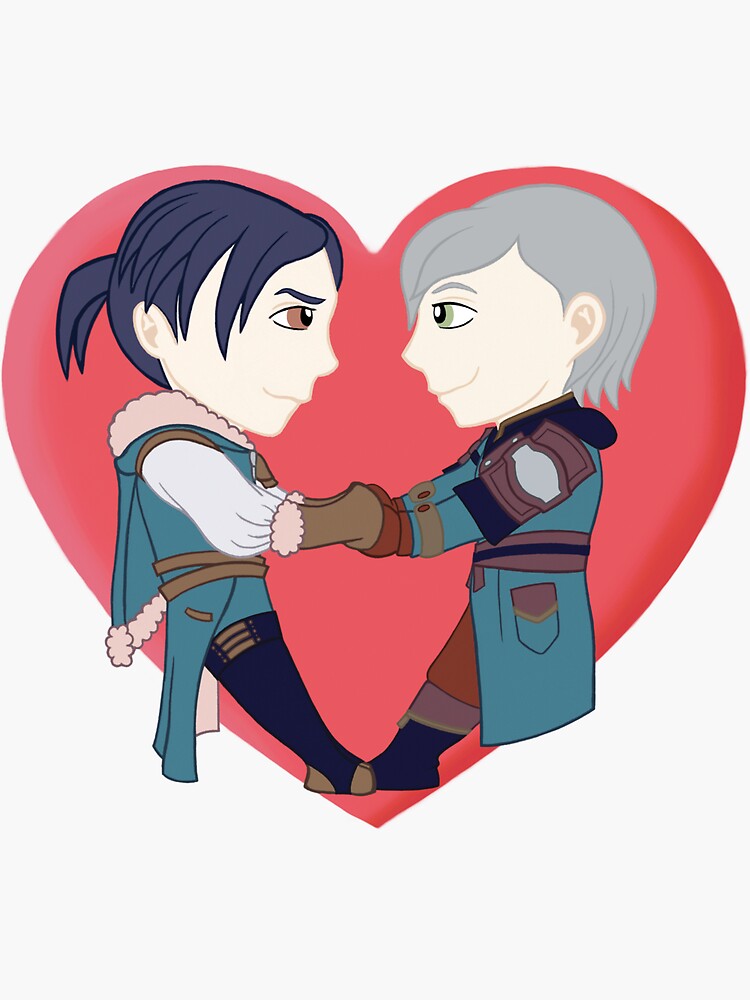 "Ashe x Felix Chibi Heart" Sticker for Sale by AlysFancosm | Redbubble