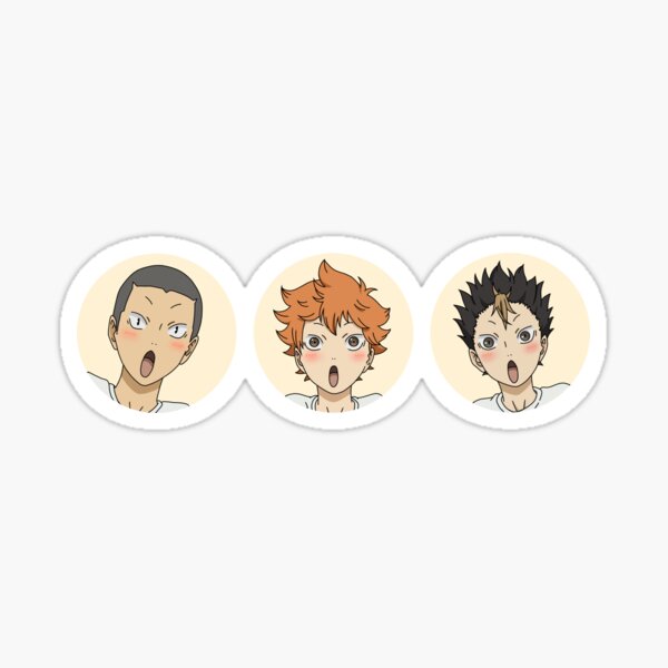 "tanaka, noya and hinata" Sticker for Sale by gummieturtle | Redbubble