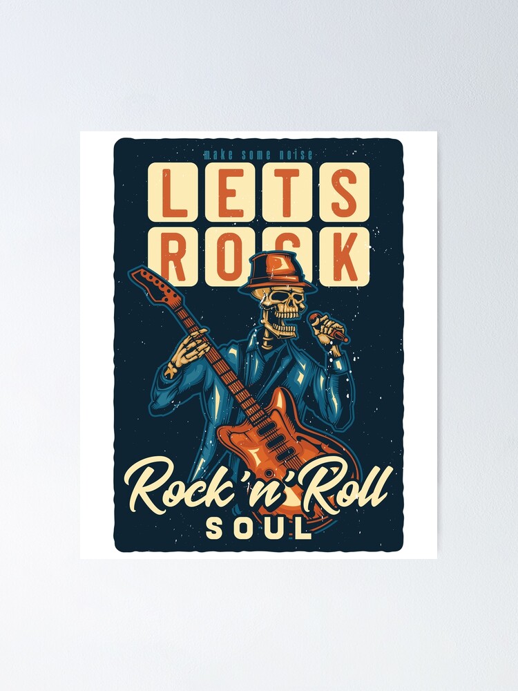 "Let's Rock Skeleton Art" Poster for Sale by Rittichai | Redbubble
