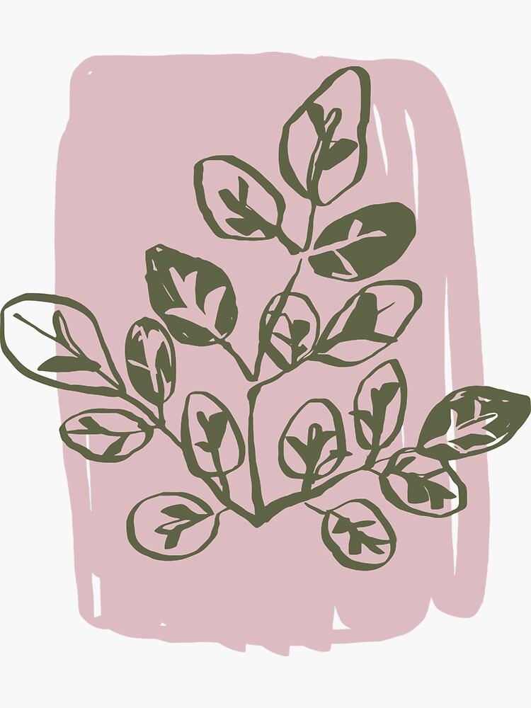 "Moringa Leaves Line art" Sticker by joanity1 | Redbubble