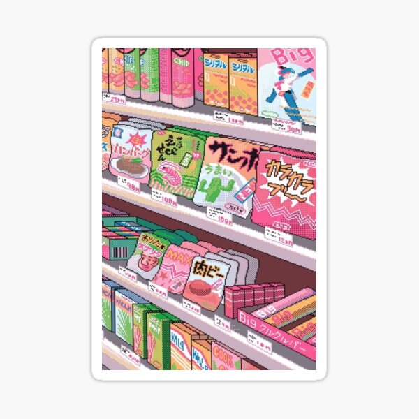 "Vaporwave supermarket" Sticker by Sandystore | Redbubble