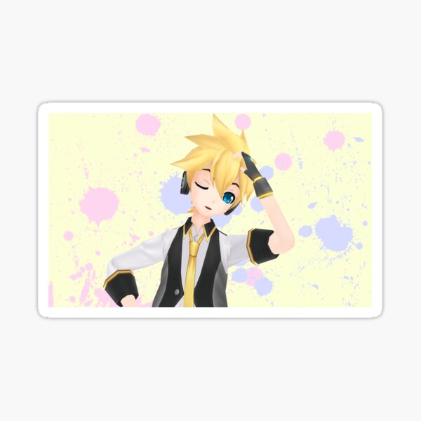 "Len Kagamine Colour Burst" Sticker for Sale by Dyl-Designs | Redbubble