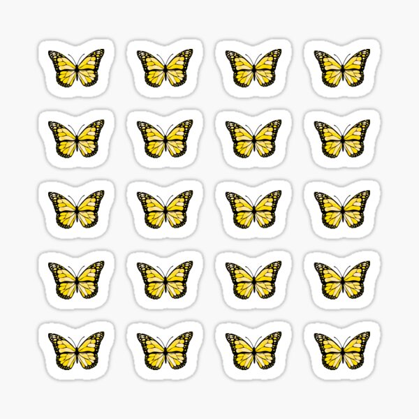 "Yellow butterflies" Sticker for Sale by OkihanaShop | Redbubble