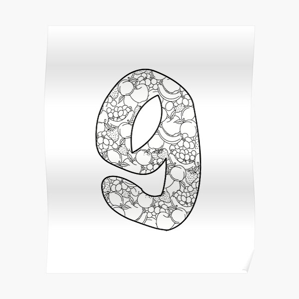 "Number 9- Fruity Print sticker" Poster for Sale by Fruit-Tee | Redbubble