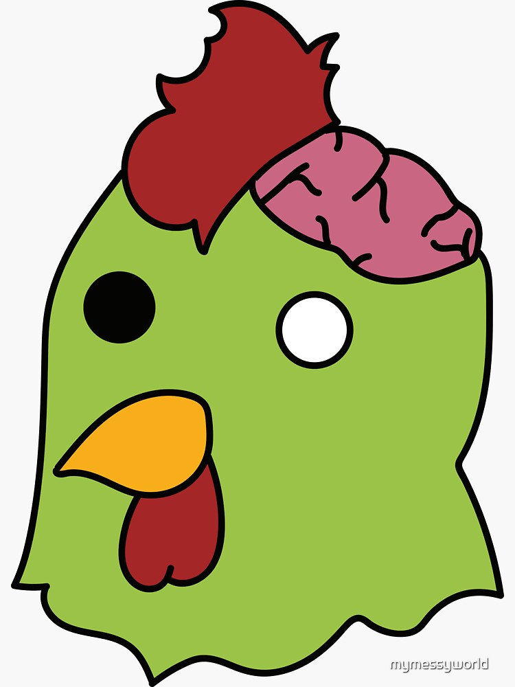 "Zombie Chicken" Sticker for Sale by mymessyworld | Redbubble