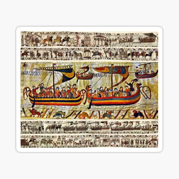 "THE BAYEUX TAPESTRY ,VIKING SHIPS" Sticker for Sale by BulganLumini ...