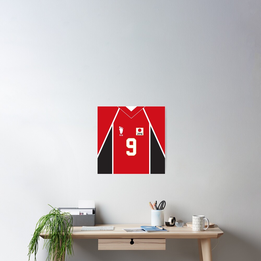 Póster «Tobio Kageyama Jersey Número 9 Equipo Japón Haikyuu Jersey ...