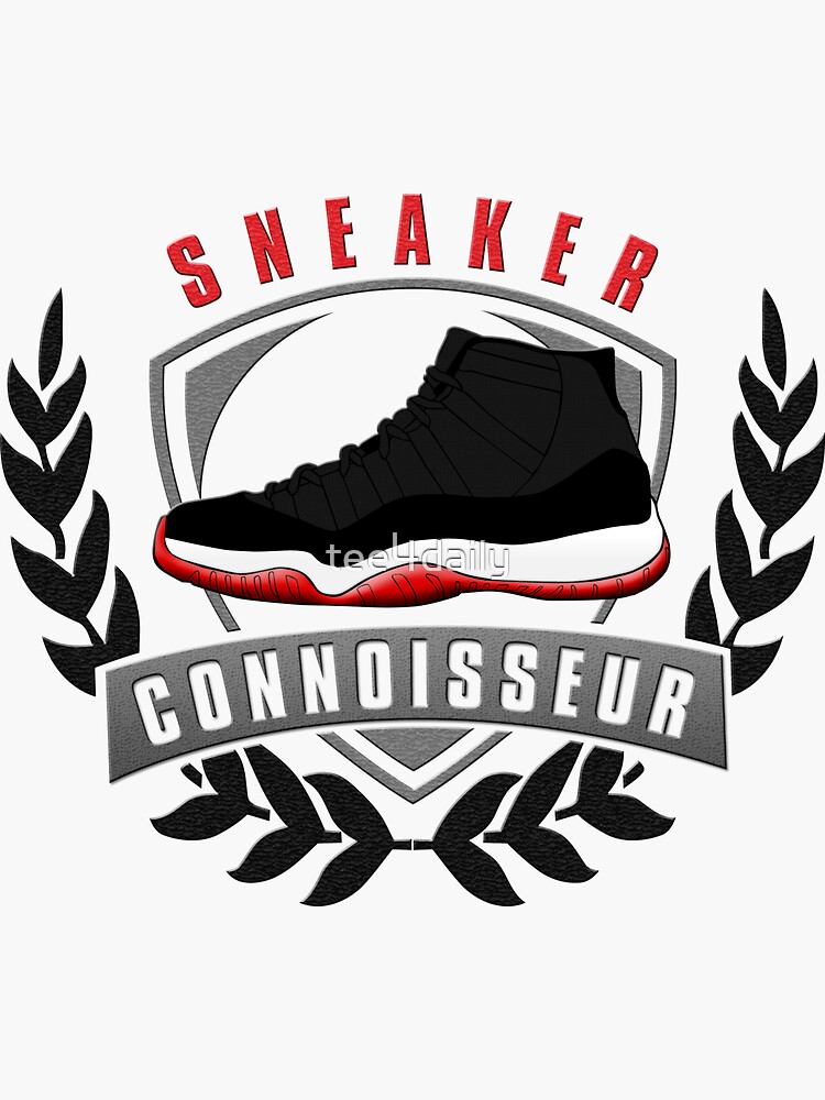 "Sneaker Connoisseur-J11 Bred" Sticker for Sale by tee4daily | Redbubble