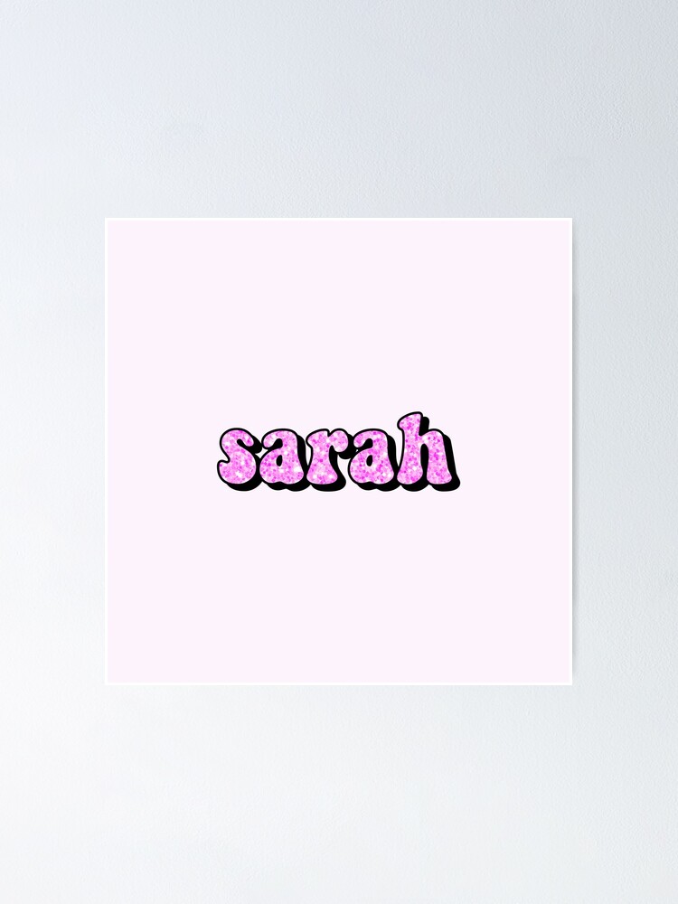 "aesthetic hot pink glitter sarah name" Poster for Sale by STAR10008 ...