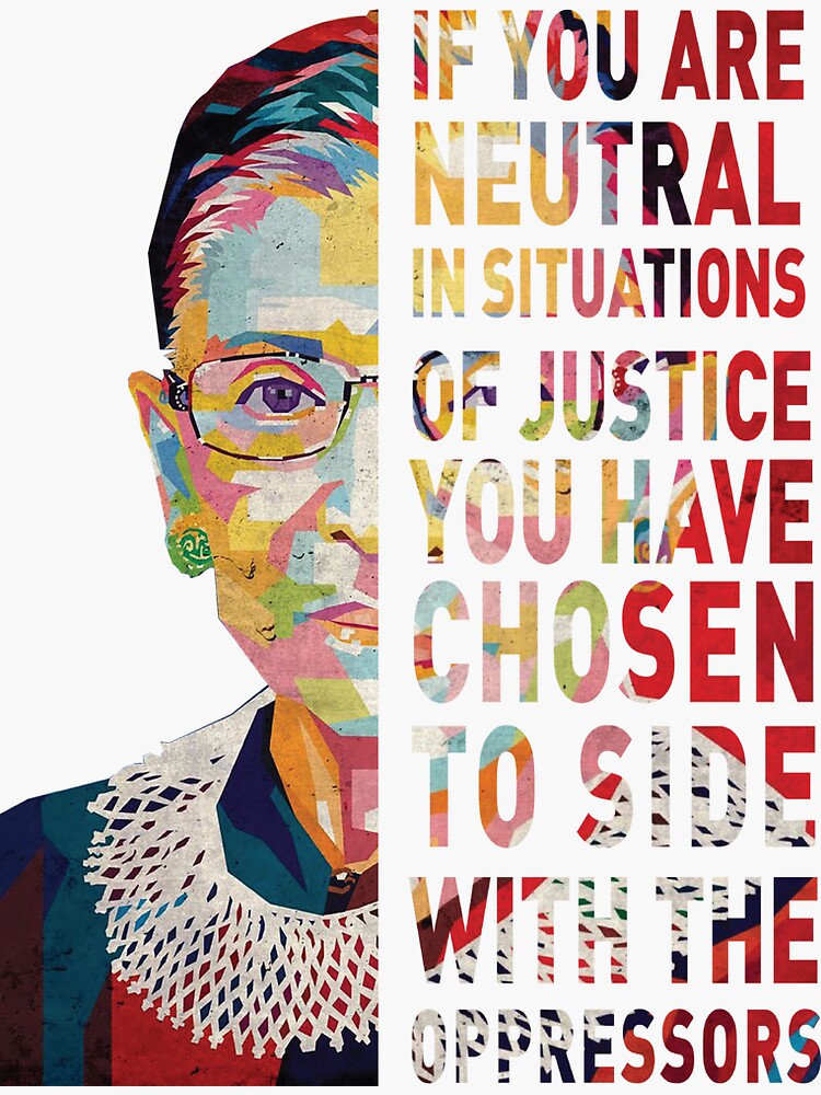 "Notorious RBG Colorful Design" Sticker by LittleBlkTees | Redbubble