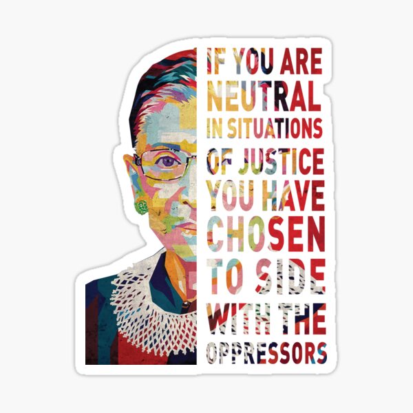 "Notorious RBG Colorful Design" Sticker by LittleBlkTees | Redbubble