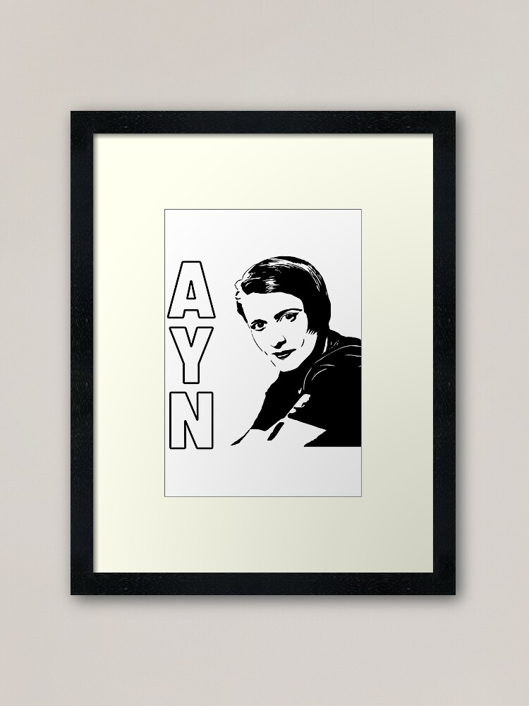 "Ayn Rand" Framed Art Print for Sale by TWTees | Redbubble
