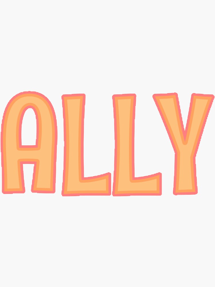 "Name Ally merch with pink outline " Sticker for Sale by robbiet246 ...