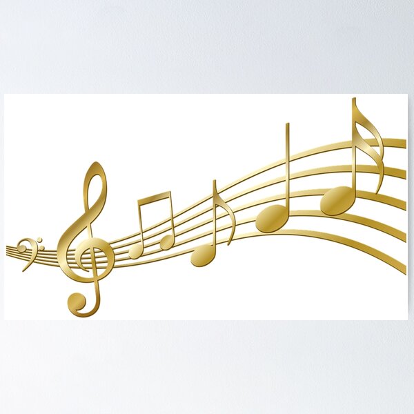 "Musical Notes in Gold" Poster for Sale by audio-sync | Redbubble