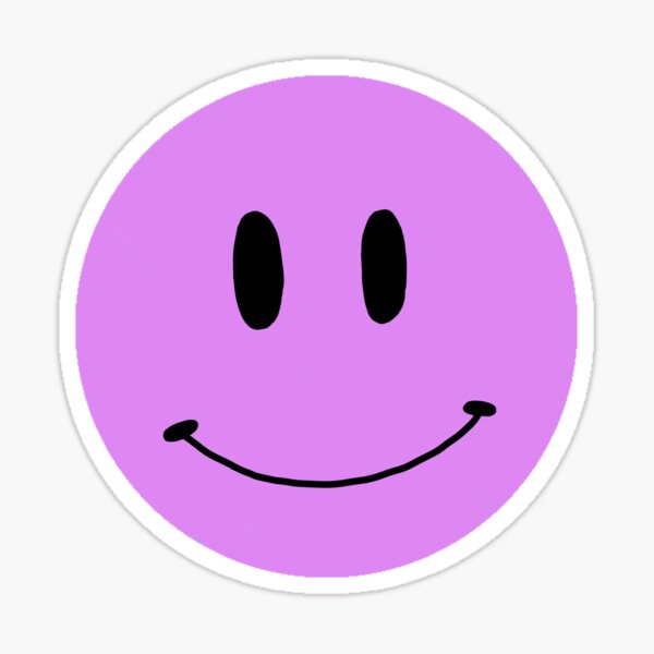 "Super cute and trendy purple light purple smile smiley face " Sticker ...