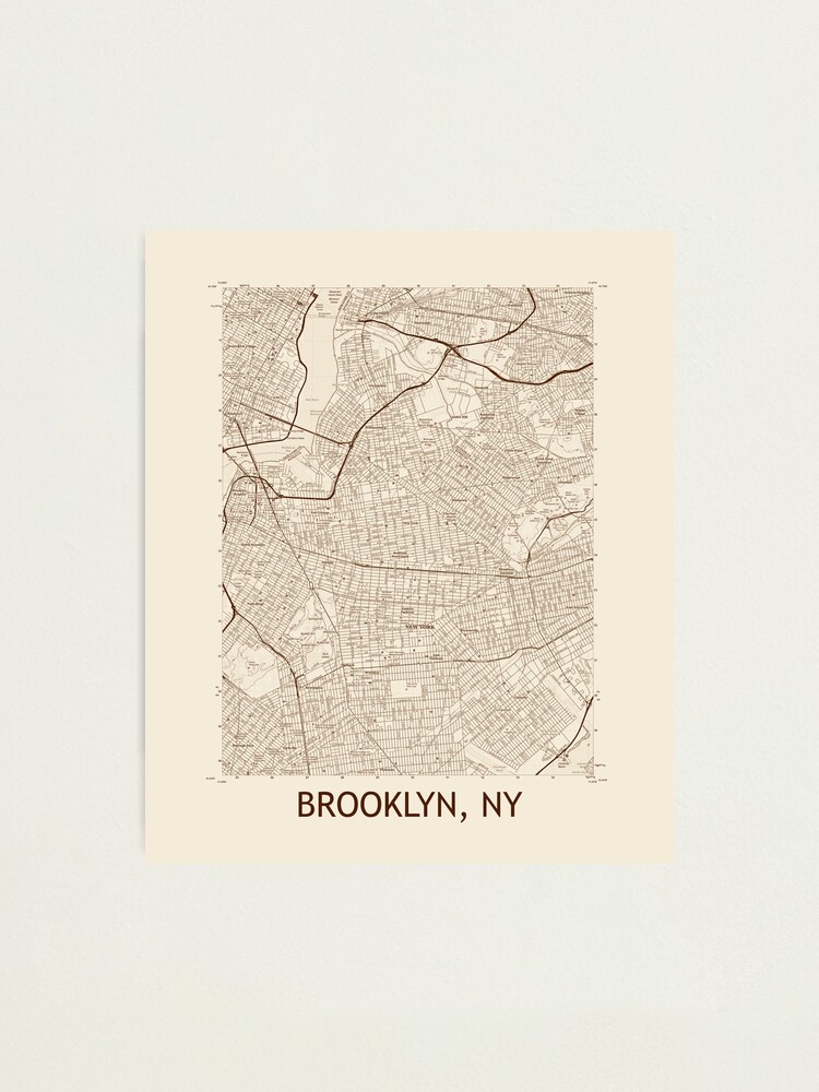 Lámina fotográfica «Brooklyn, NY Vintage Mapa topográfico» de ...