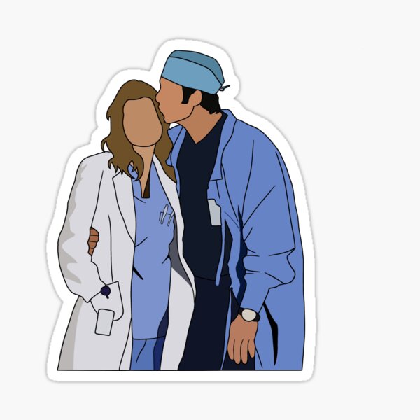 "Derek and Meredith" Sticker for Sale by piglet83 | Redbubble