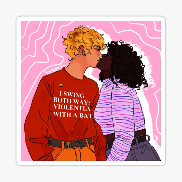 "bi pride baby!" Sticker for Sale by ryegardens | Redbubble