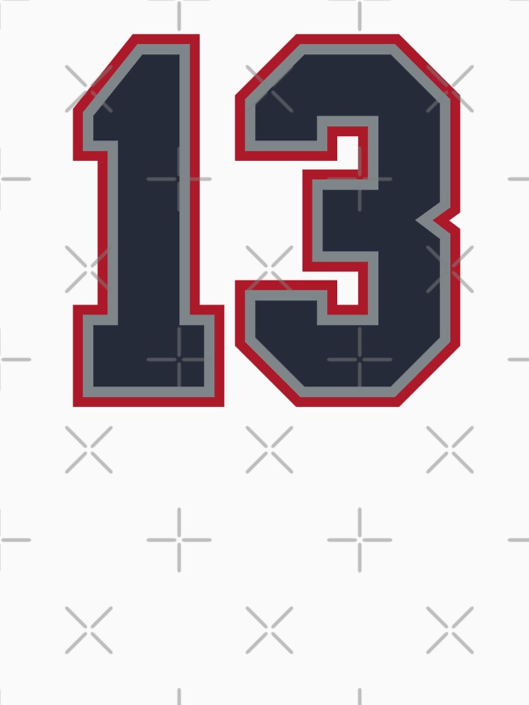 "13 Navy Grey Red Sports Number Thirteen" T-shirt for Sale by ...