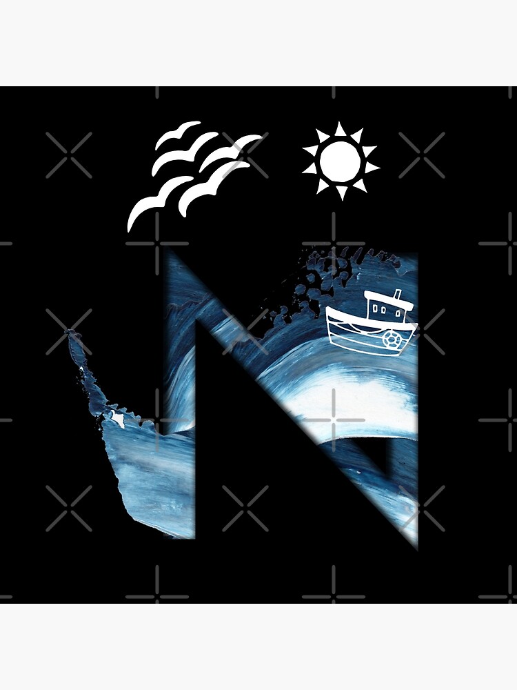 "Ocean Monogram N" Poster by ElenaDanilo | Redbubble