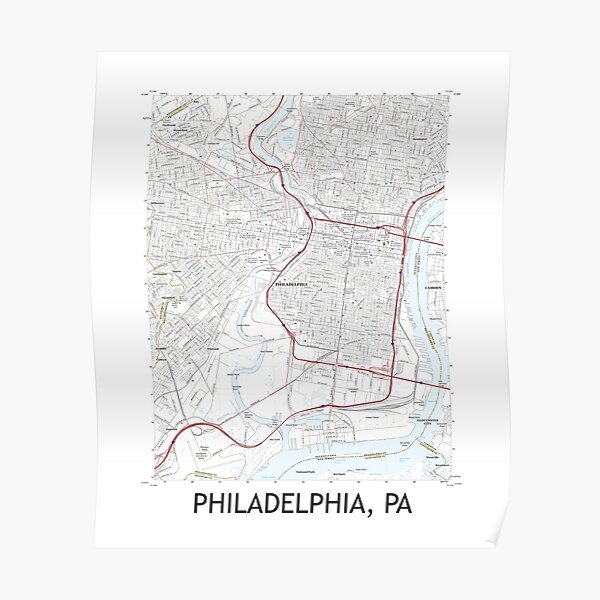 "Philadelphia, PA Topographical Map Clean" Poster for Sale by ...
