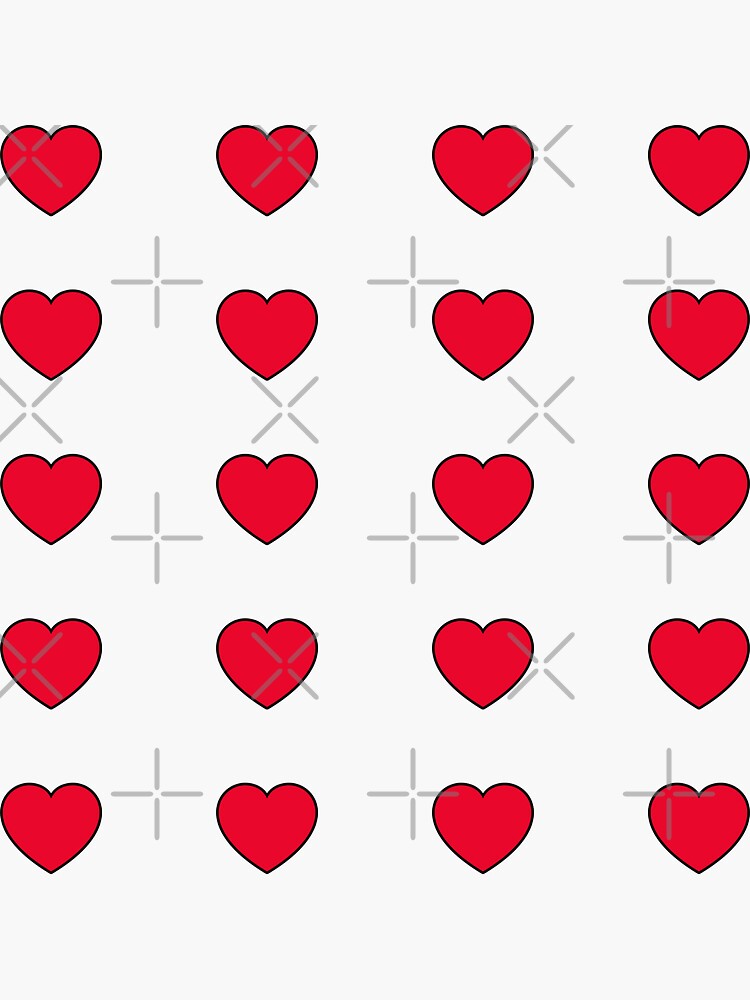"Red hearts mini set" Sticker for Sale by OkihanaShop | Redbubble