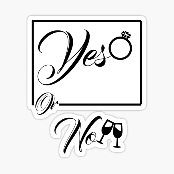 "yes or no" Sticker for Sale by infinity-khd | Redbubble