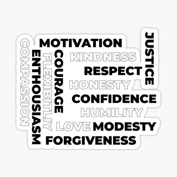 "Moral values" Sticker by CSouissi | Redbubble