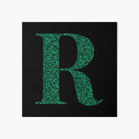"Letter R Emerald Dark Green Glitter Effect Alphabet" Art Board Print ...