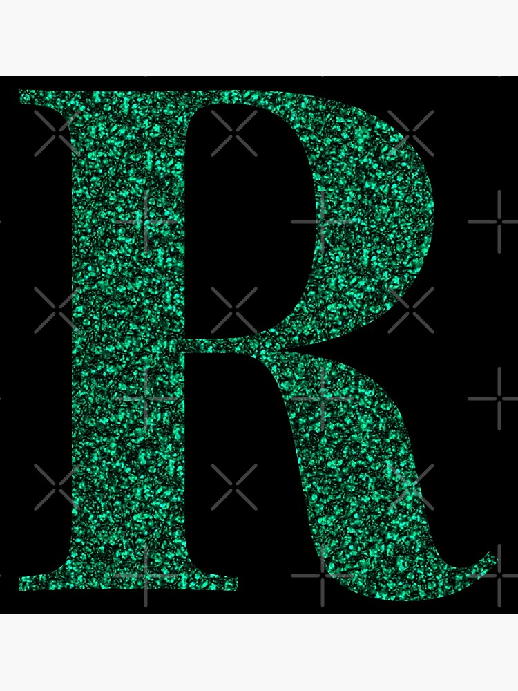 "Letter R Emerald Dark Green Glitter Effect Alphabet" Poster by ...