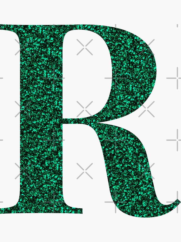 "Letter R Emerald Dark Green Glitter Effect Alphabet" Sticker for Sale ...