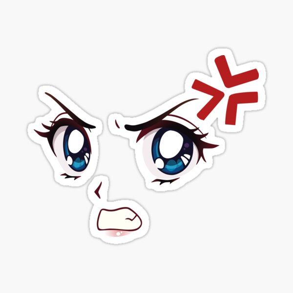 "Anime angry girl" Sticker for Sale by Neozelden | Redbubble