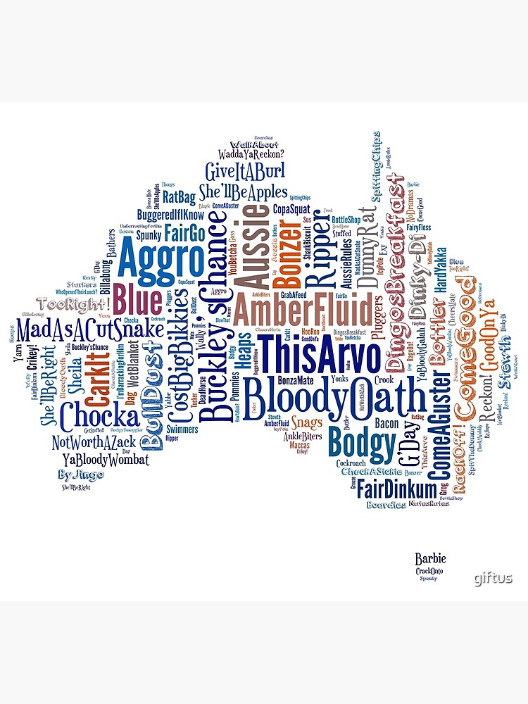 "Australia Slang Map" Poster for Sale by giftus | Redbubble