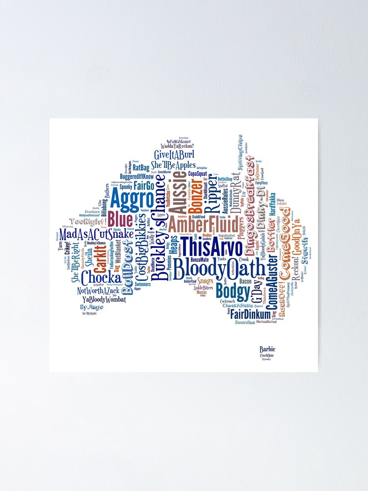 "Australia Slang Map" Poster by giftus | Redbubble