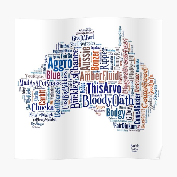 "Australia Slang Map" Poster by giftus | Redbubble
