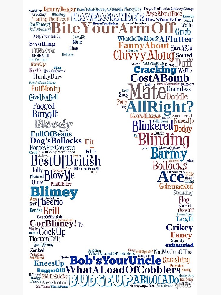 "UK Slang Map" Greeting Card for Sale by giftus | Redbubble