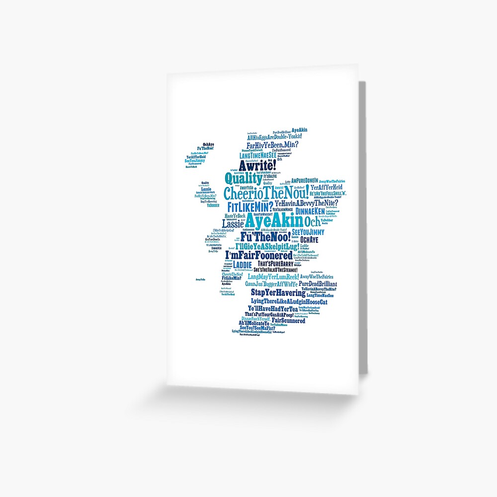 "Scottish Slang Map" Greeting Card for Sale by giftus | Redbubble