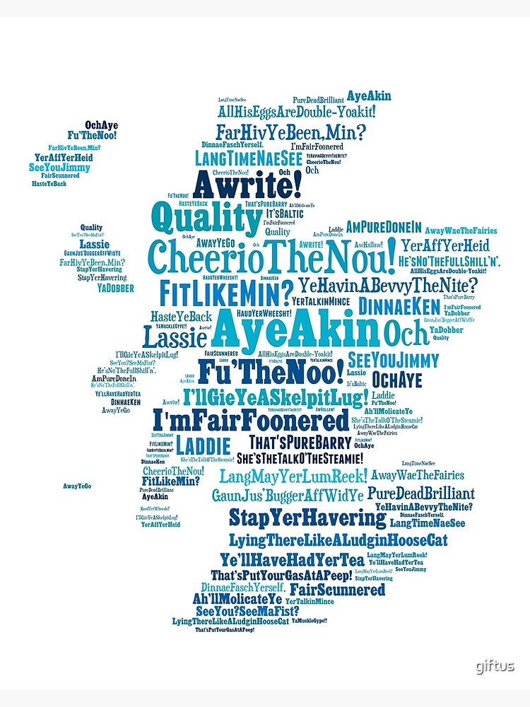 "Scottish Slang Map" Art Board Print for Sale by giftus | Redbubble