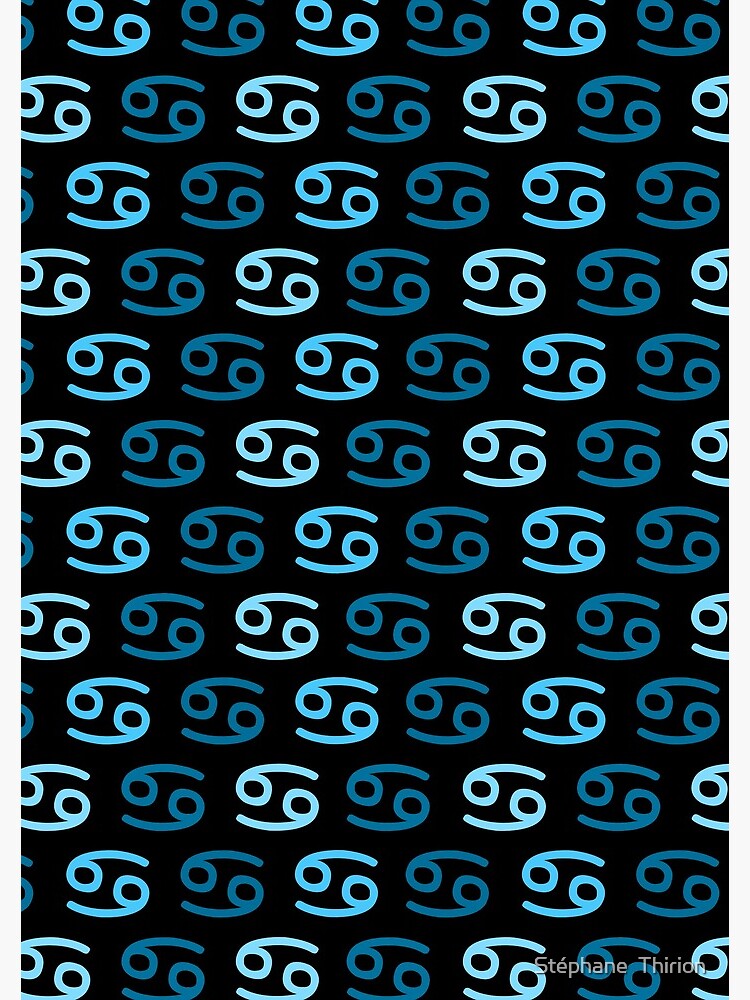 Cuaderno de espiral «Signo de cáncer hombre azul, fondo negro del ...