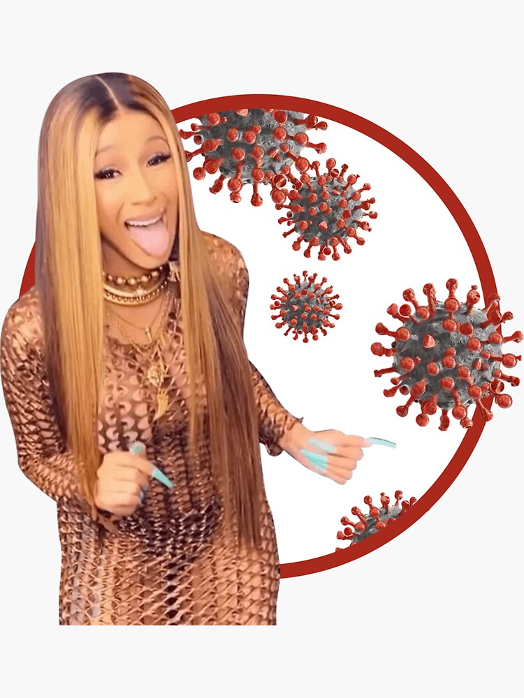 "cardi b corona virus sticker" Sticker for Sale by AndrewTcreator ...