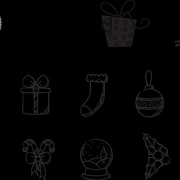 "Christmas Sticker Pack: 14 cute Christmas stickers- black and white ...