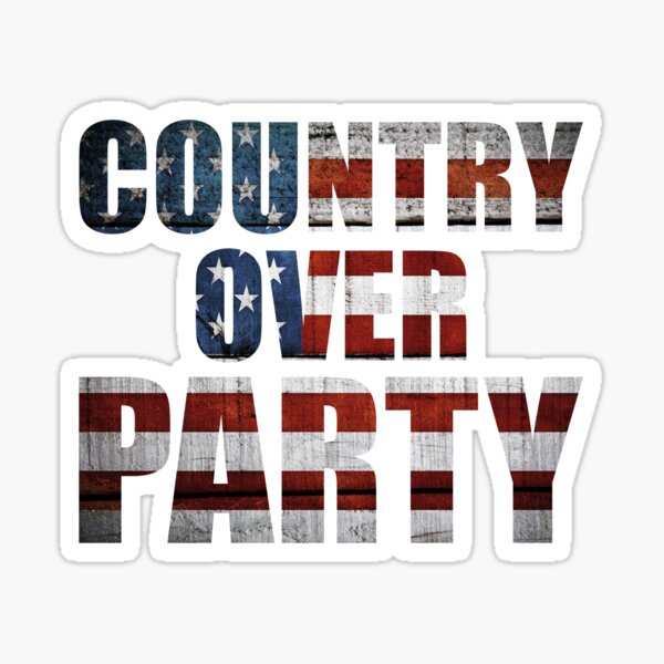 "Country Over Party - Republicans Against Trump" Sticker for Sale by ...