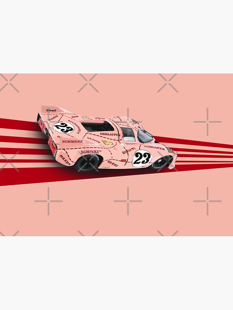 "Porsche 917 Pink Pig" Sticker by Speedbirddesign | Redbubble