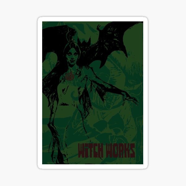"Witch Works (Retro Horror Pulp Art)" Sticker for Sale by dkorves ...